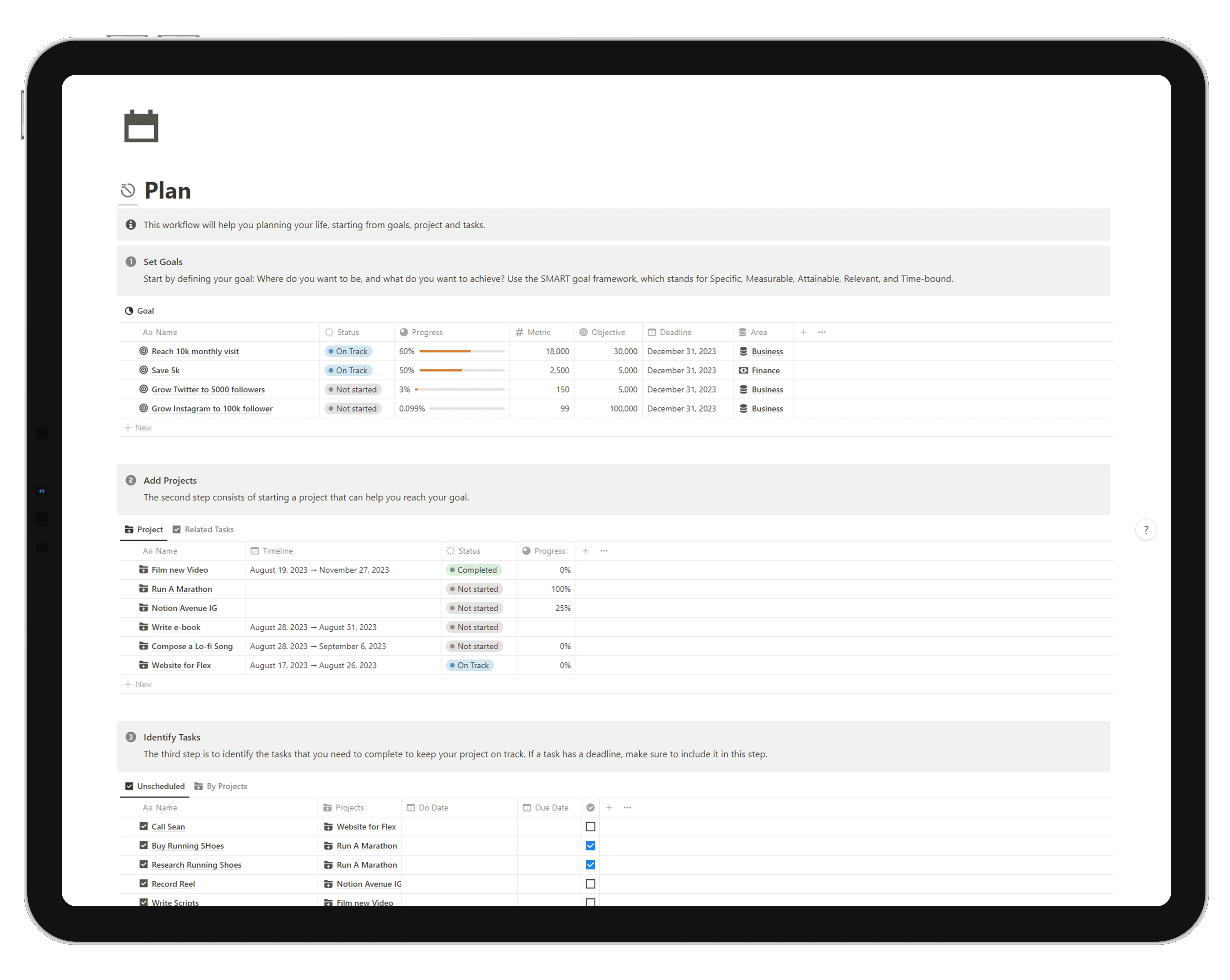 Notion Ultimate Second Brain All In One Notion Template